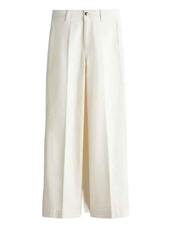 H&m Wide Leg High Rise Jeans - Light Beige