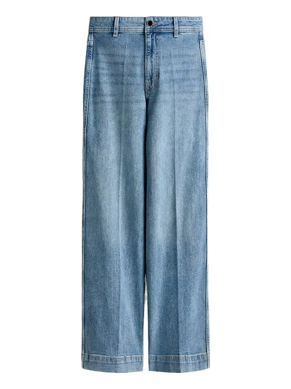 H&m Wide Leg High Rise Jeans - Light Denim Blue