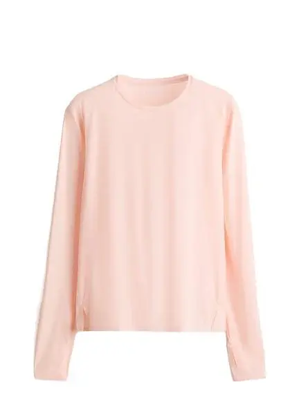 H&m Performance Long Sleeve Top With Thumbholes - Blush