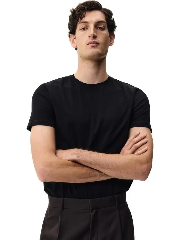 H&m Slim Fit Pima Cotton T-shirt - Black