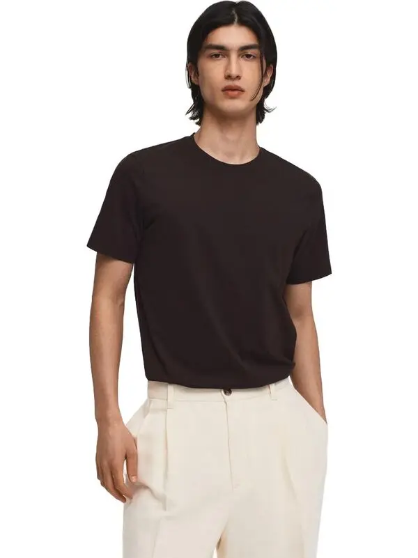 H&m Slim Fit Pima Cotton T-shirt - Dark Brown