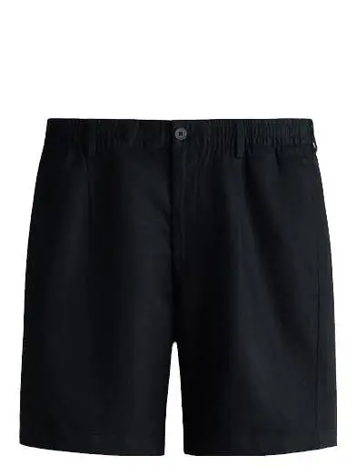 H&m Relaxed Fit Linen-blend Shorts - Black