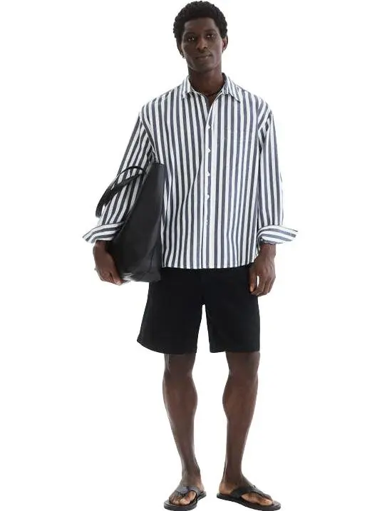 H&m Linen-blend Relaxed Fit Shorts - Black
