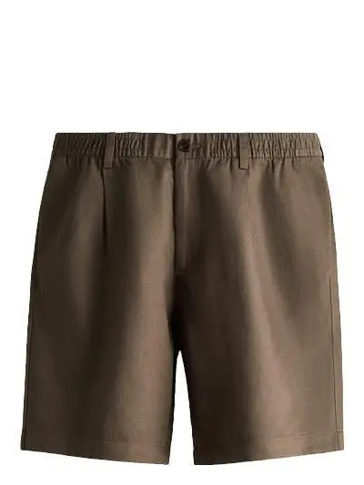 H&m Relaxed Fit Linen-blend Shorts - Brown
