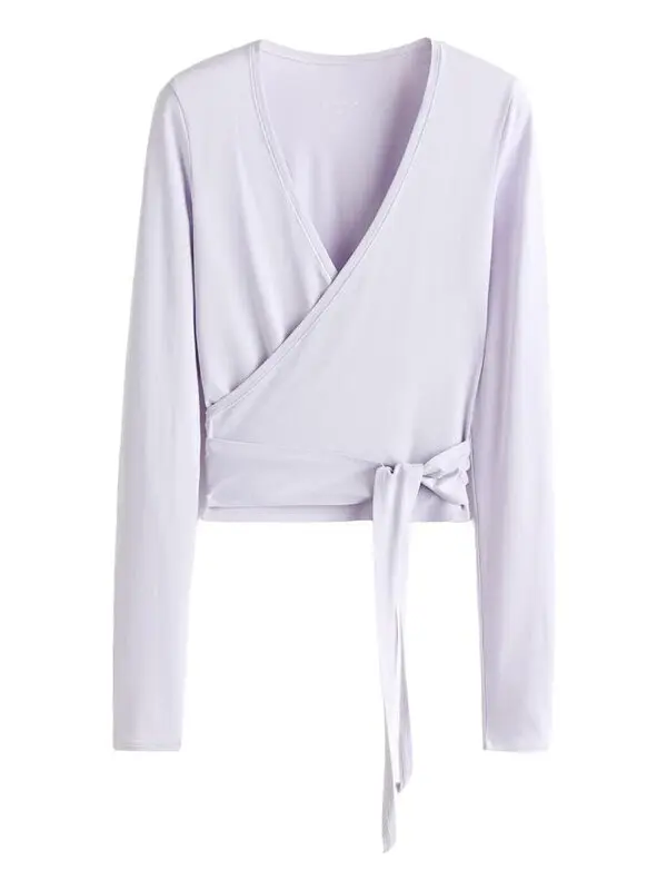H&m Modal Jersey Wrap Sports Top - Lilac