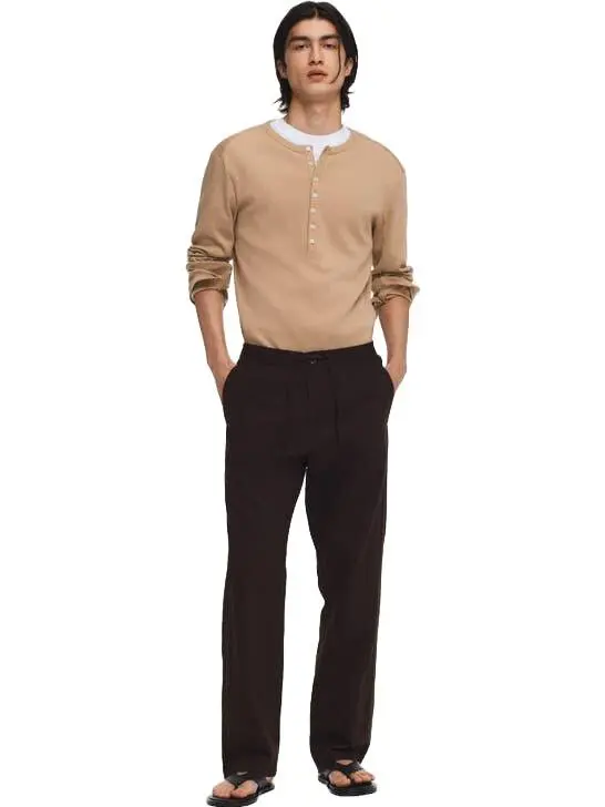 H&m Regular-fit Linen-blend Pants - Dark Brown