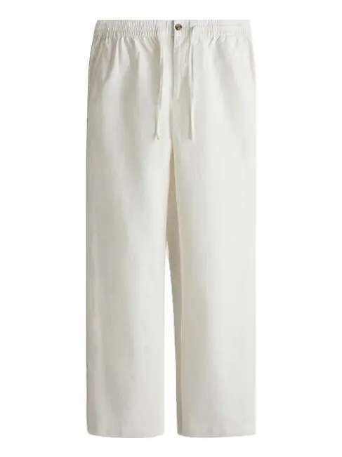 H&m Regular-fit Linen-blend Pants - White