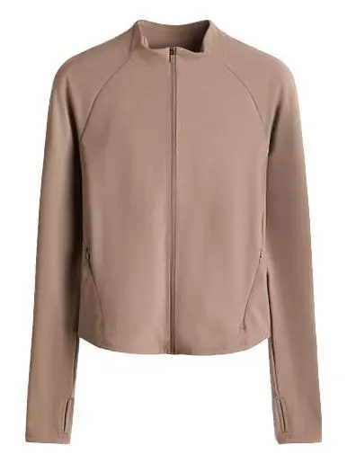 H&m Sculptmove Sports Jacket With Thumbholes - Beige