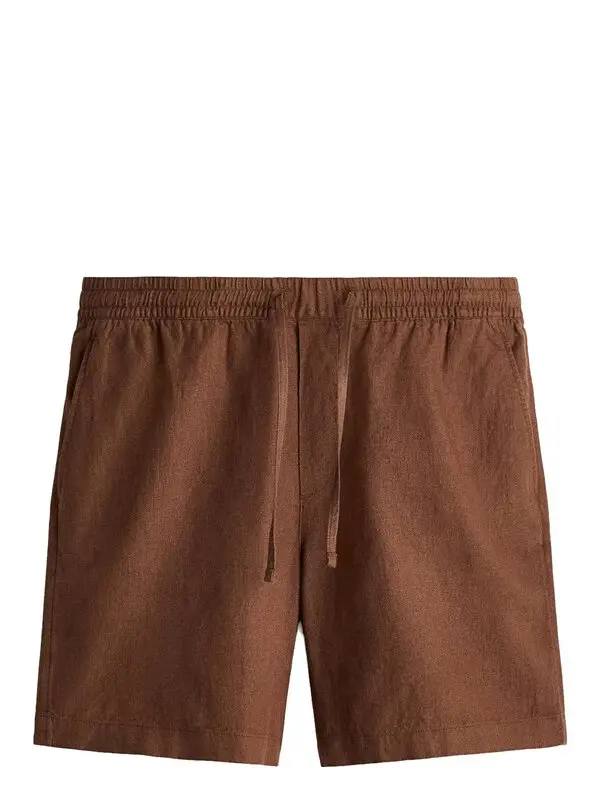 H&m Relaxed-fit Linen-blend Shorts With Drawstring Waist - Brown