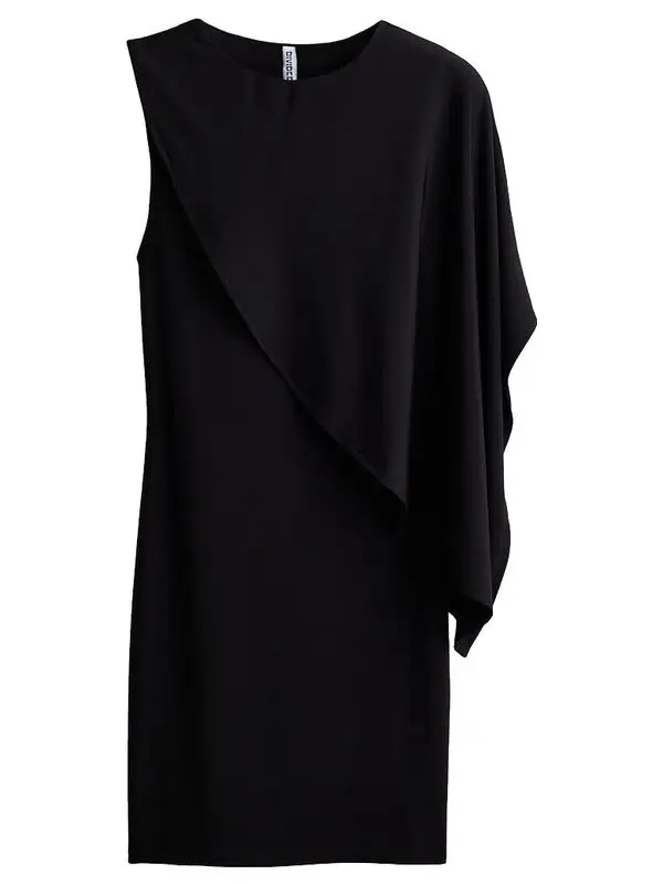 H&m Cape Detail Mini Dress - Black