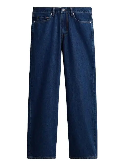 H&m Relaxed Fit Straight Leg Jeans - Dark Denim Blue