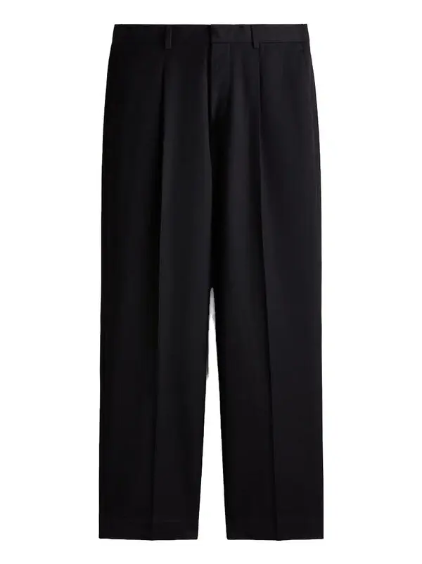 H&m Regular Fit Twill Suit Trousers - Black