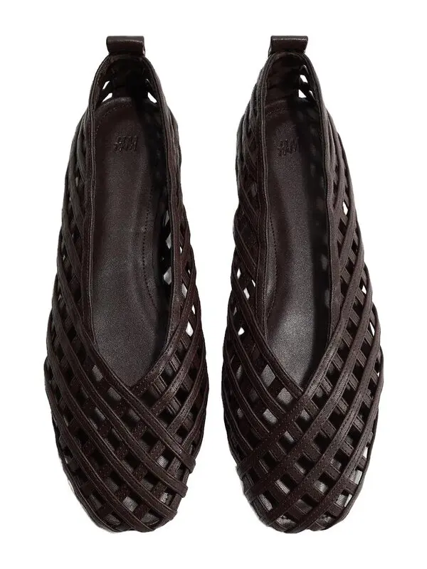 H&m Braided-look Ballet Flats - Dark Brown