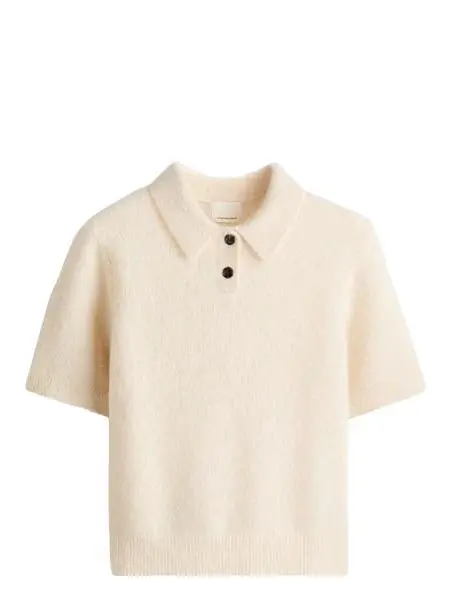 H&m Alpaca-blend Knit Polo Shirt - Light Beige