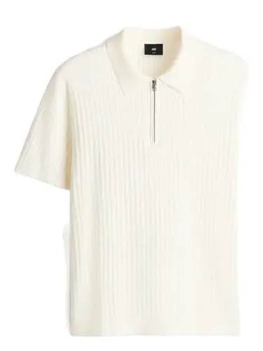 H&m Slim Fit Polo Shirt - Cream