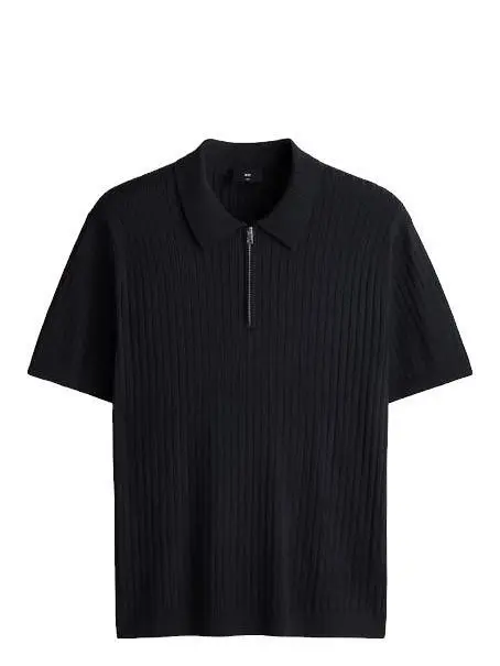 H&m Slim Fit Polo Shirt - Dark Blue