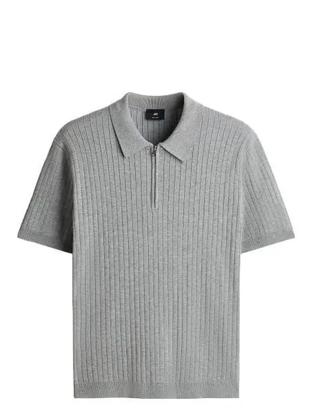 H&m Slim Fit Polo Shirt - Gray