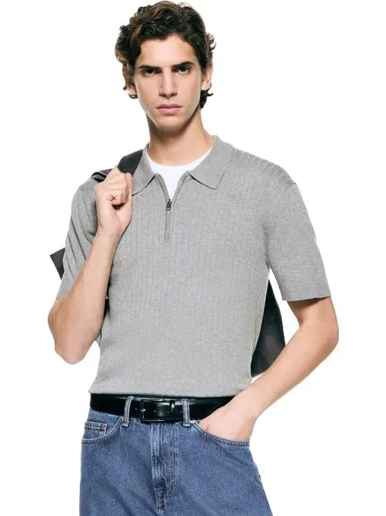 H&m Slim Fit Polo Shirt - Gray