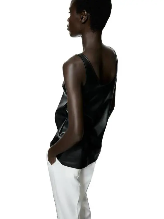 H&m Coated Vest Top - Black