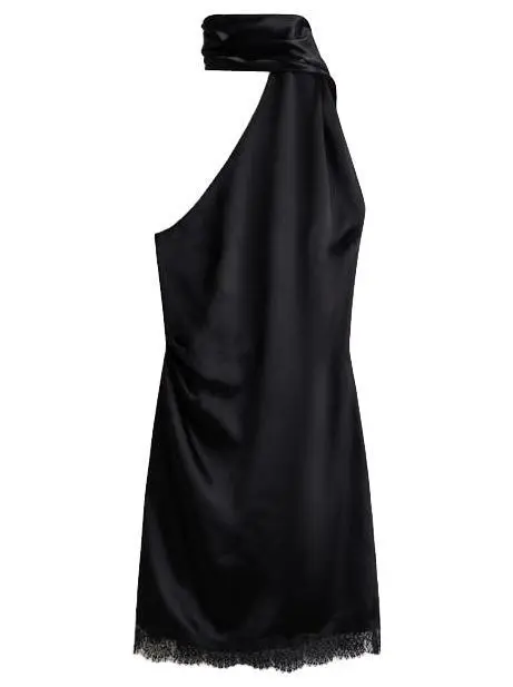 H&m Sleeveless Scarf-detail Dress - Black