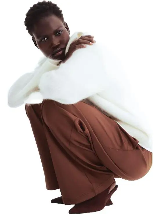 H&m Loose-fit Crease-front Pull-on Pants - Brown