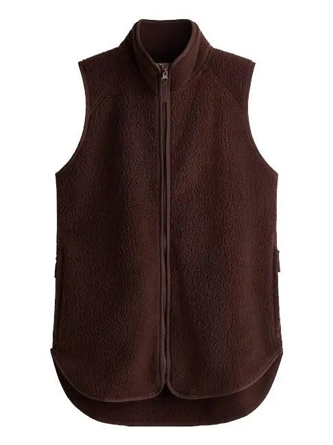 H&m Teddy Sports Gilet - Warm Brown