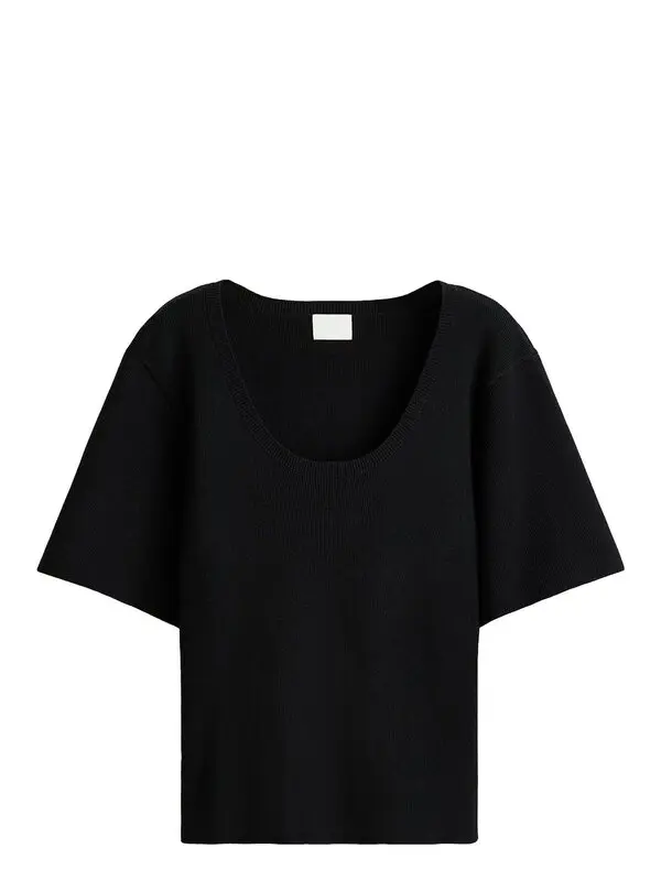 H&m Fine-knit T-shirt - Black