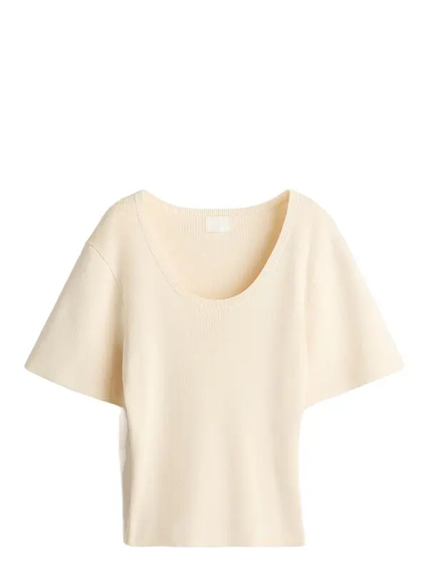 H&m Fine-knit T-shirt - Cream