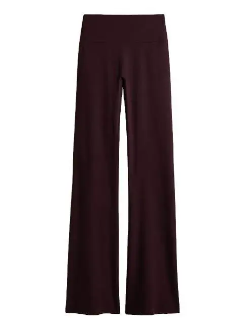 H&m Flared Yoga Leggings With Softmove™ Technology - Chocolate Plum