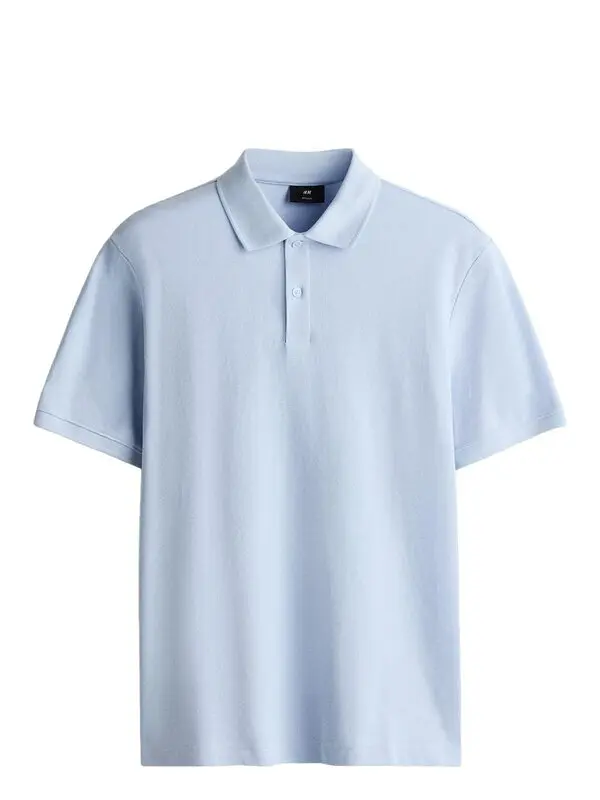 H&m Regular Fit Polo Shirt - Light Blue
