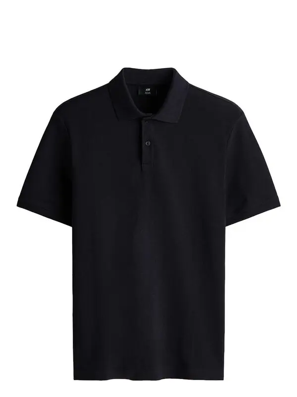 H&m Regular Fit Polo Shirt - Navy Blue