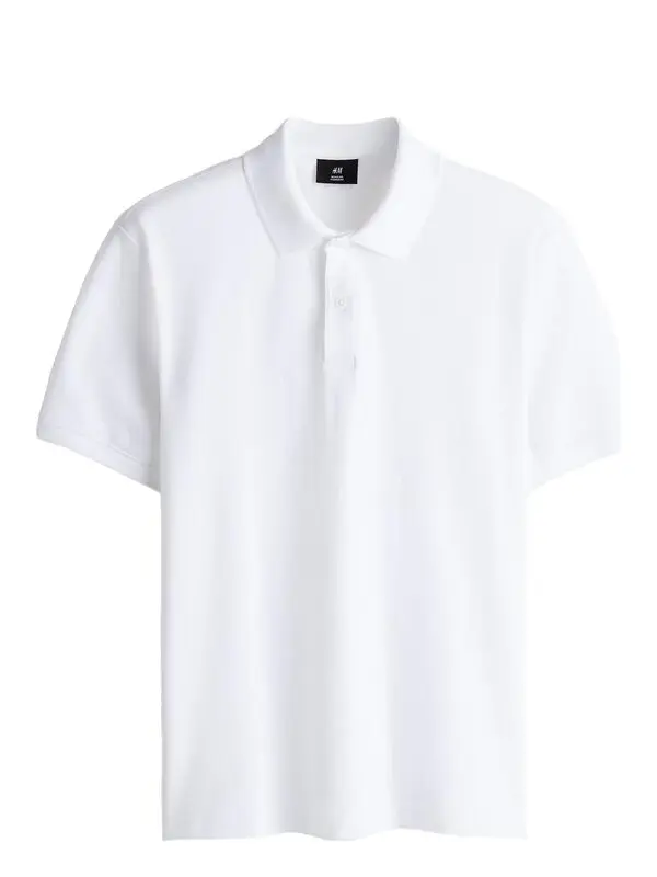 H&m Regular Fit Polo Shirt - White