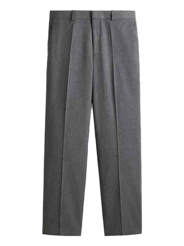 H&m Regular Fit Tailored Trousers - Gray