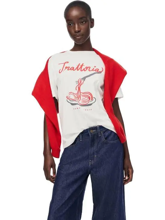 H&m Printed Cotton Jersey T-shirt - White/trattoria