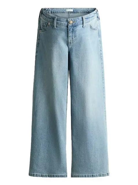 H&m Mama Wide Low Waist Ankle Jeans - Light Denim Blue