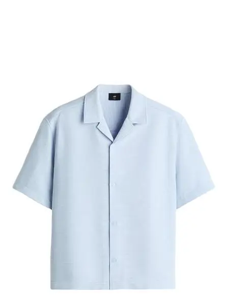 H&m Loose Fit Resort Shirt - Light Blue