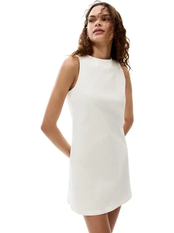 H&m Open-back Twill Dress - Cream