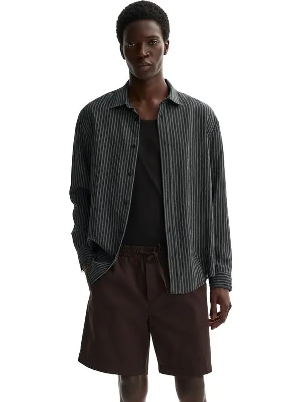 H&m Relaxed Fit Cotton Twill Shorts - Dark Brown