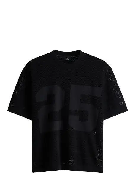 H&m Relaxed Fit Boxy Mesh T-shirt - Black