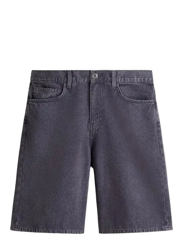 H&m Relaxed Knee-length Denim Shorts - Dark Lilac