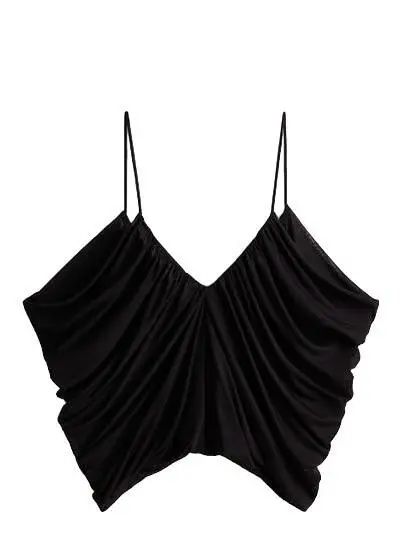 H&m Draped Strappy Top - Dark Brown