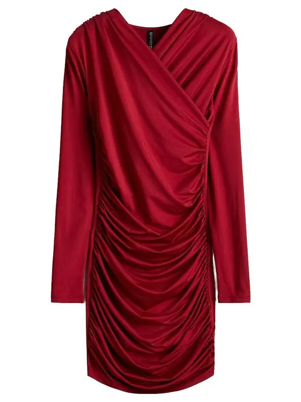 H&m Draped Jersey Mini Dress - Red