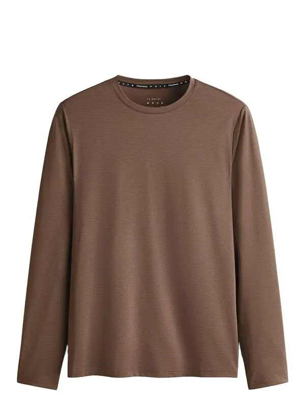 H&m Long-sleeved Sports Top With Drymove™ Technology - Medium Brown