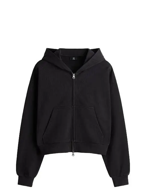 H&m Oversized Fit Zip-through Hoodie - Black