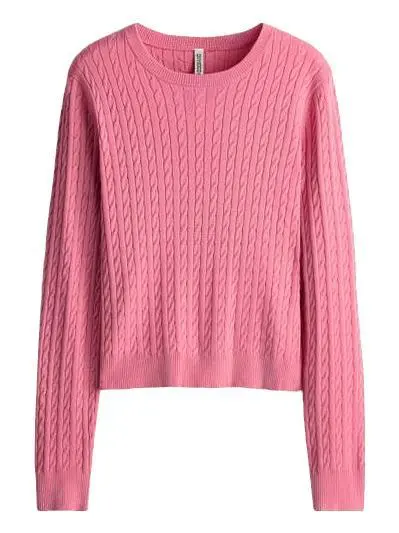 H&m Cable-knit Jumper - Pink