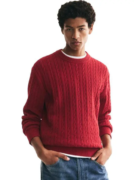 H&M Regular Fit Cable-knit Jumper - Red
