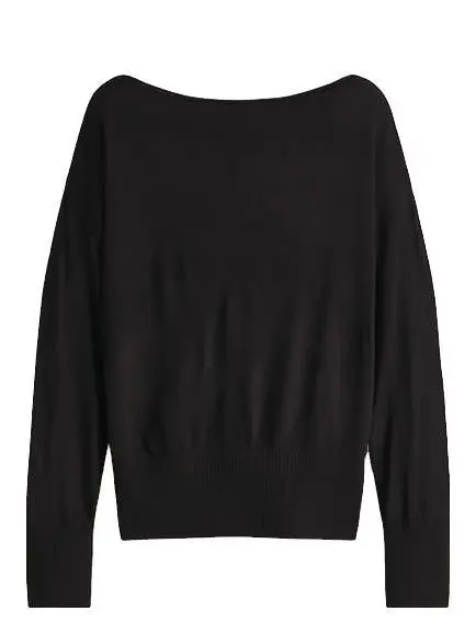 H&m Fine-knit One-shoulder Top - Black