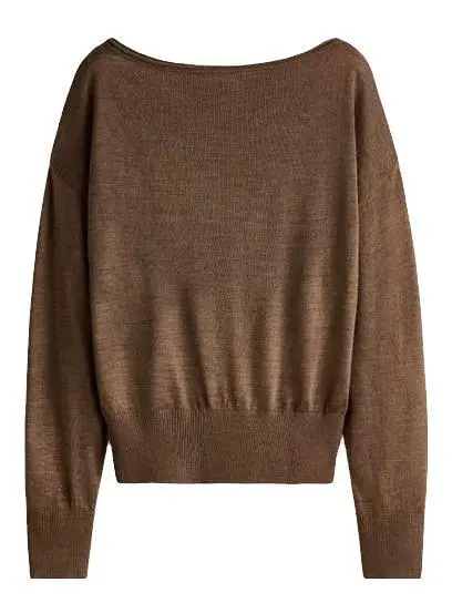 H&m Fine-knit One-shoulder Top - Brown