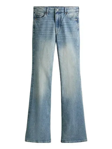 H&m Flared High Rise Jeans - Light Denim Blue