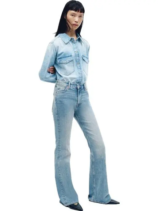 H&m Flared High Rise Jeans - Light Denim Blue